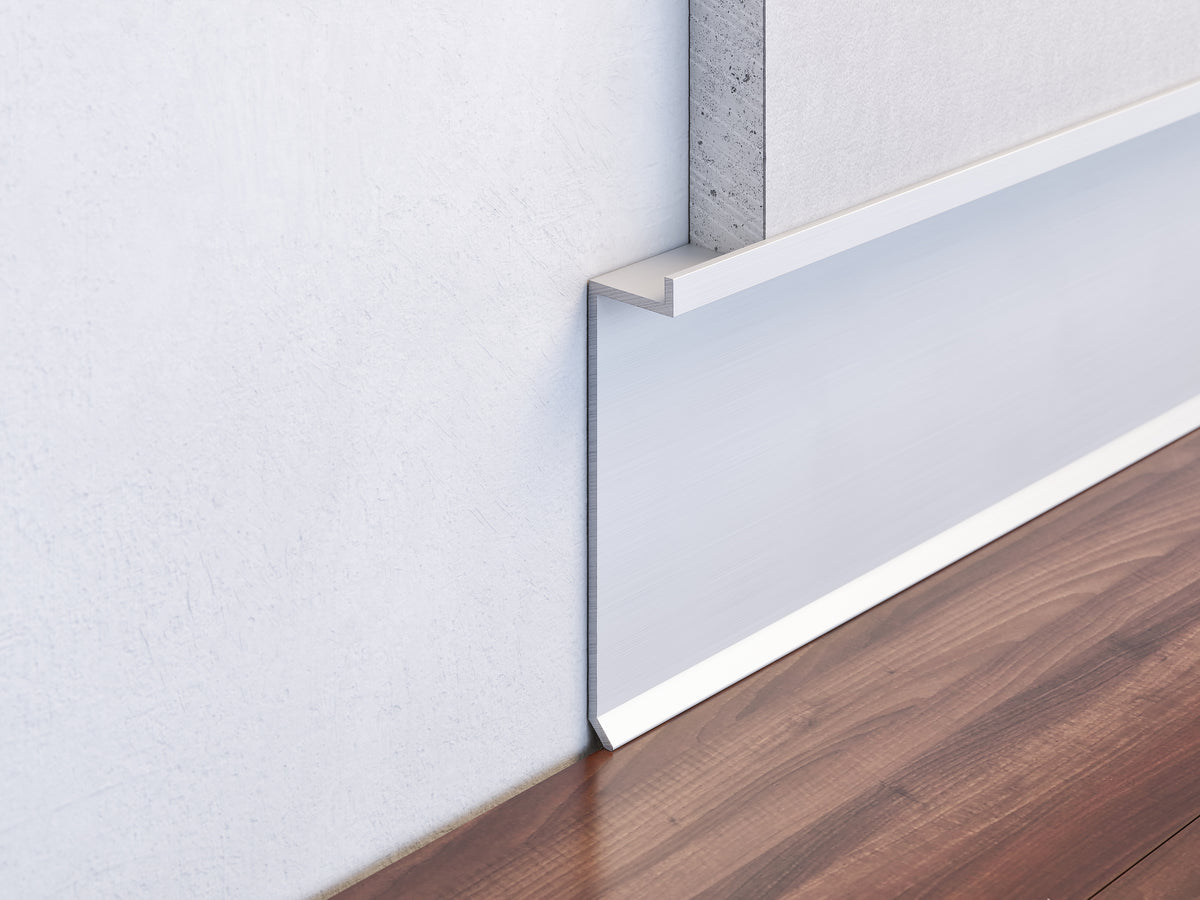 Aluminium shadow recessed skirting board (plinth). P-1-60 – ASP Profiles