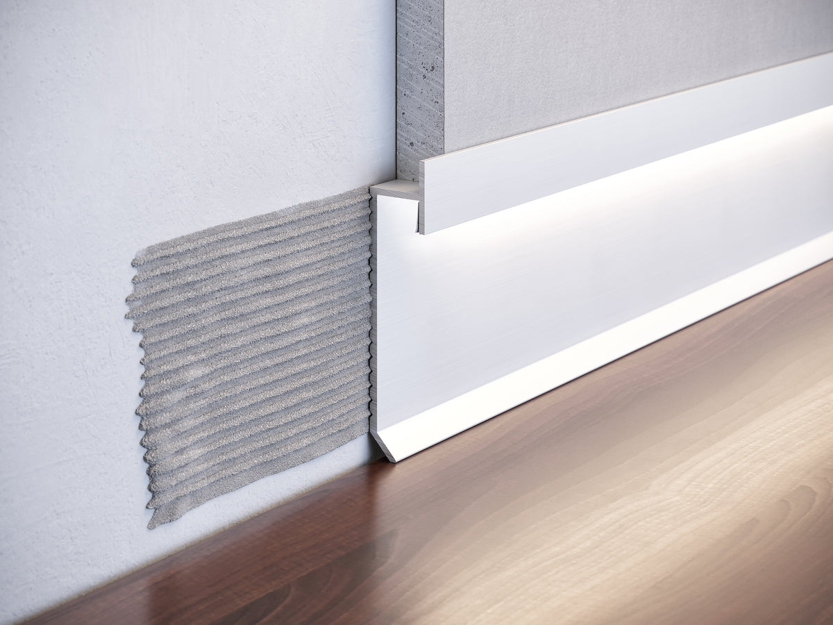 Aluminium flush-mounted skirting board (plinth) P-2-60 – ASP Profiles